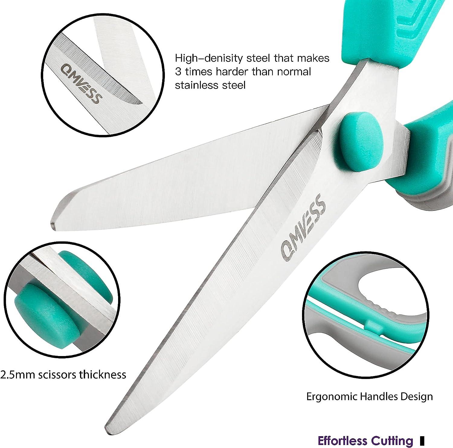 QMVESS 8.5" Scissors All Purpose 3 Pack Ultra Sharp Multipurpose Blade ...