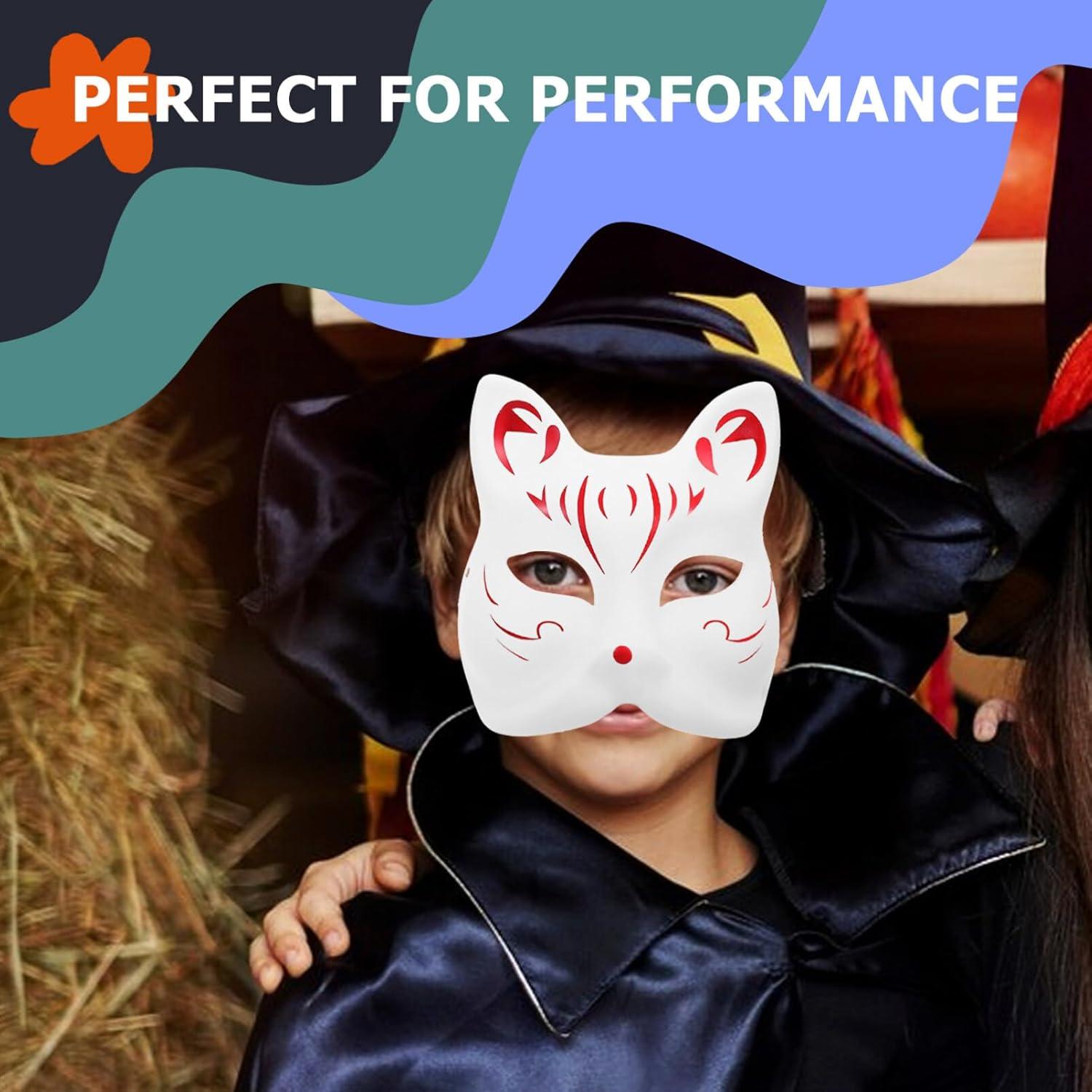 Cabilock Blank Fox Masks - Unpainted Masquerade & Cosplay Accessories ...