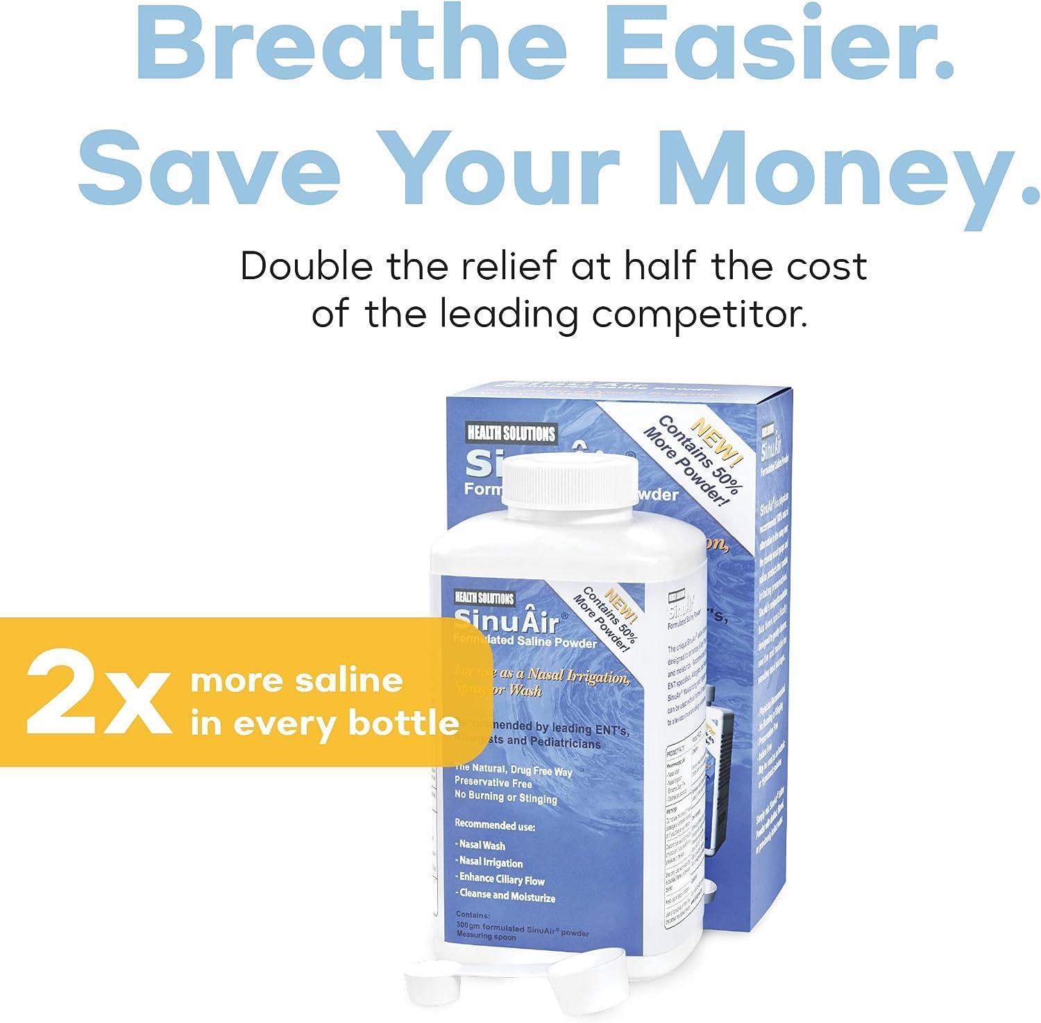 SinuPulse Elite Sinus Rinse Salt Solution 300g - Saline Powder for ...