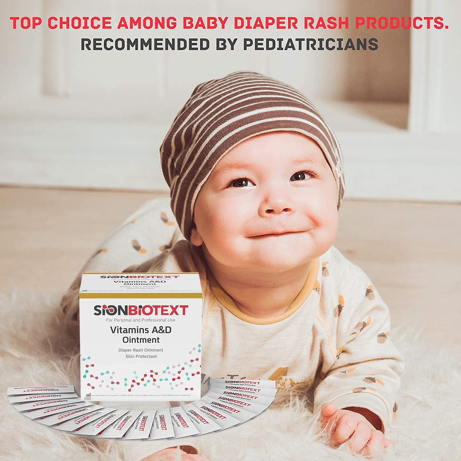 Sion Biotext Baby Diaper Rash A&D Ointment - 144 Packets, Vitamin A+D ...