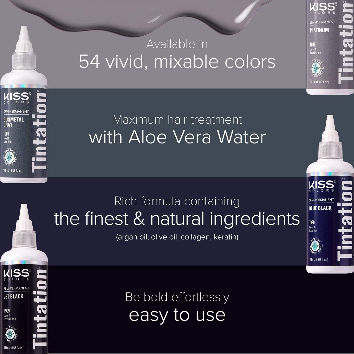 Kiss Tintation Semi-Permanent Hair Color 5oz (Clear) - Long-Lasting ...