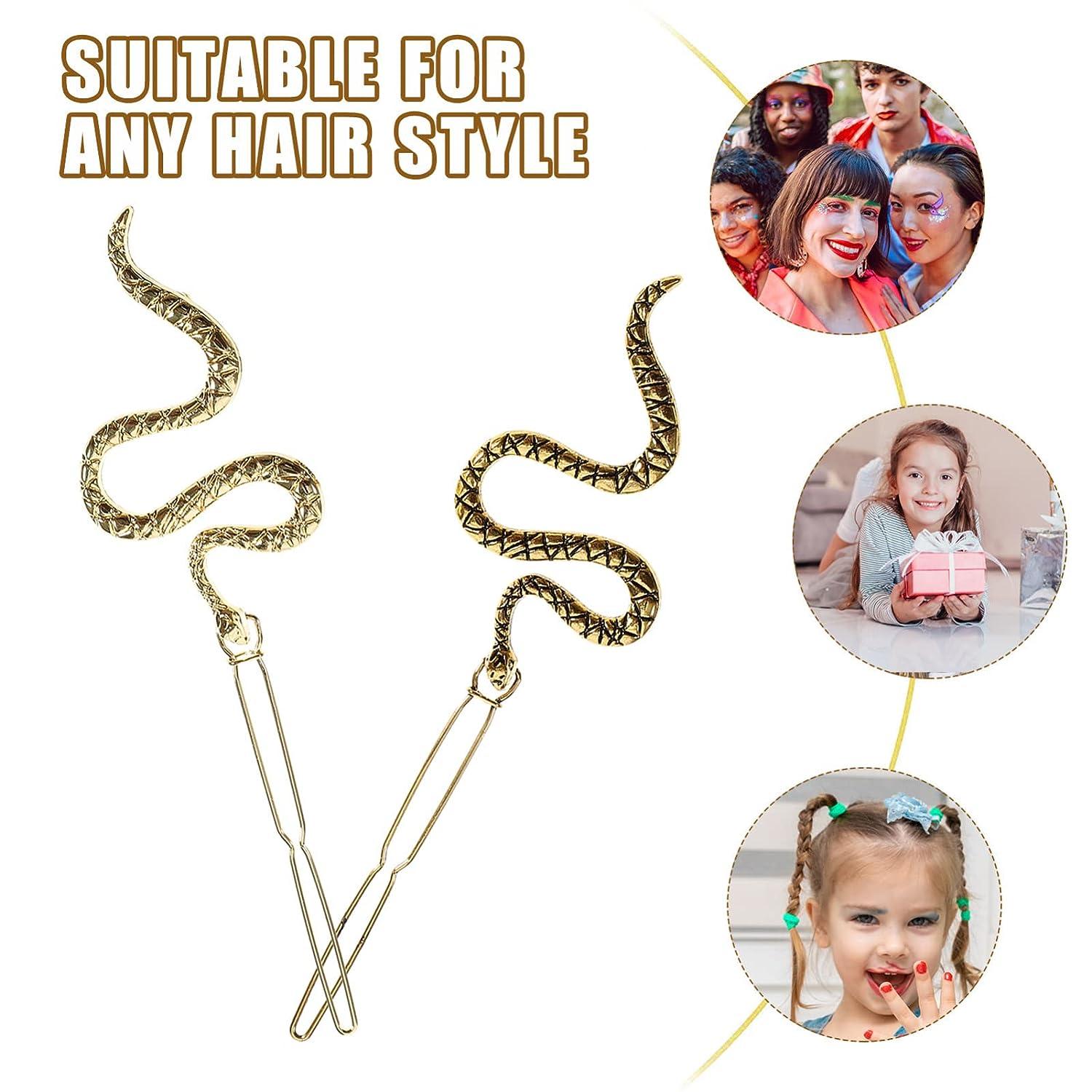 LEORX 4pcs Snake Hair Clip Set - Vintage Metal Hair Pins for Women ...