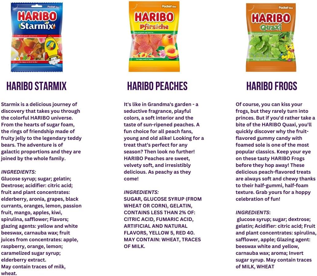 Haribo Sweet Gift Box Hamper Selection of Gummy Candies with Different ...