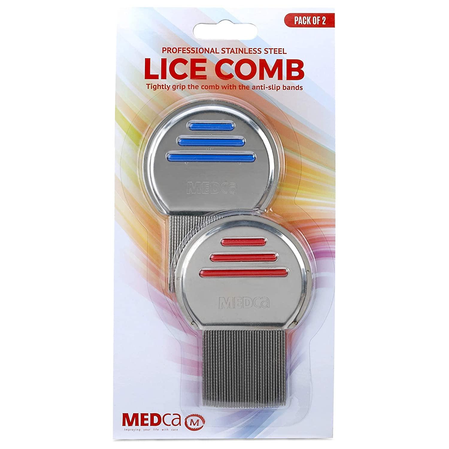 Stainless Steel Lice Comb (Pack of 2) - Professional Head Lice ...