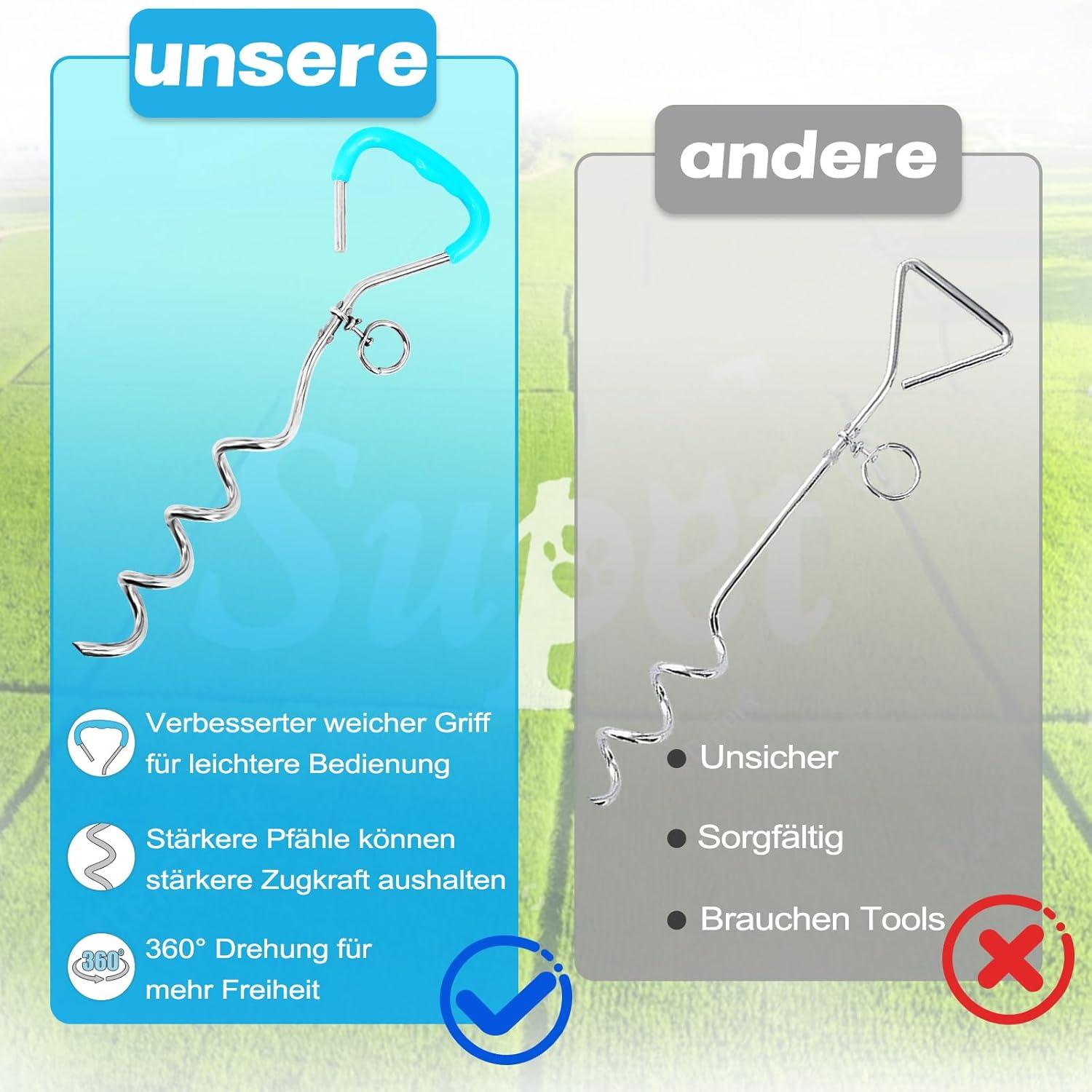 Super Floor Anchor Dog Leash - 10m Green Earth Anchor for Large Dogs ...