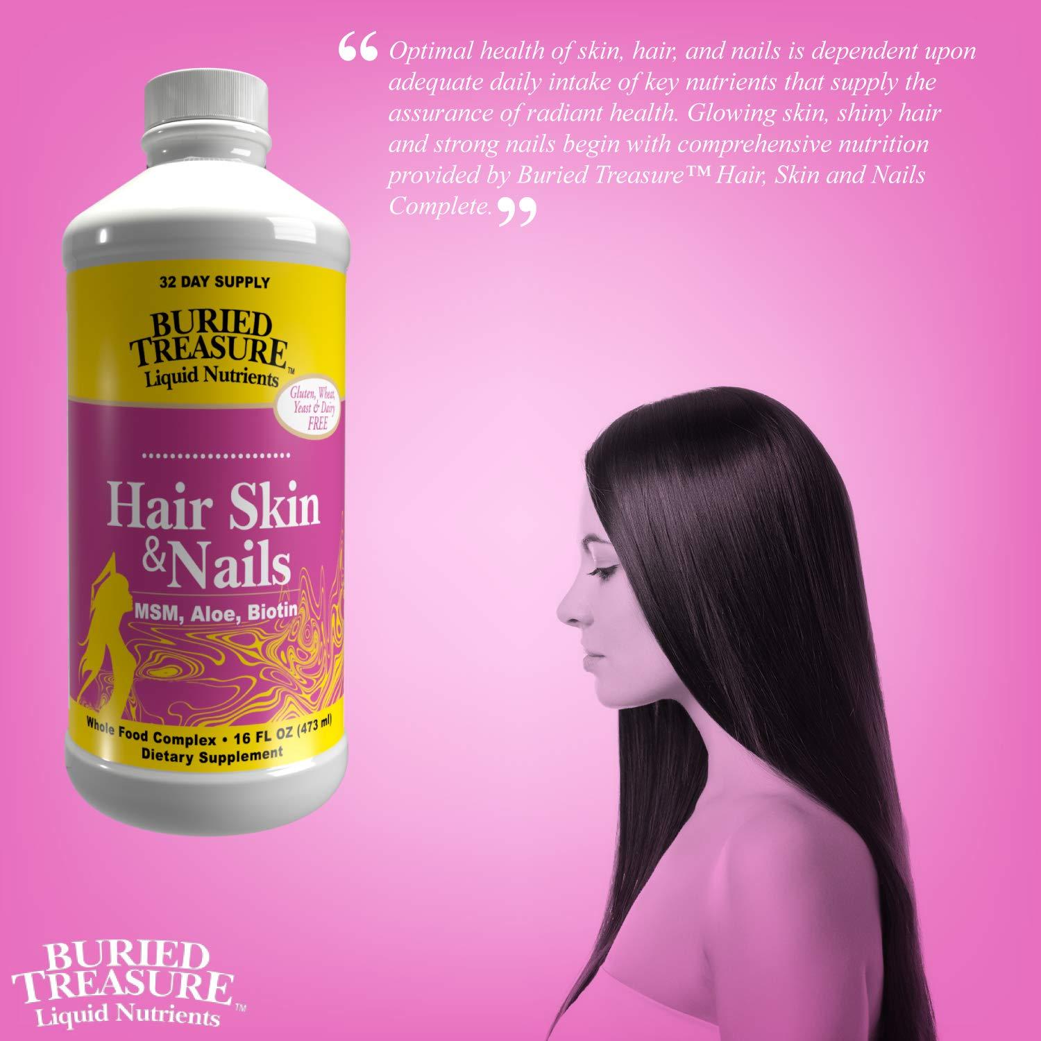 Buried Treasure Hair, Skin & Nails Liquid Supplement with Biotin, MSM ...