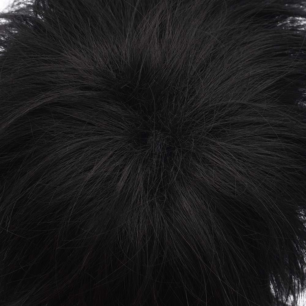 Morvally Short Black Heat Resistant Synthetic Wig for Cosplay ...
