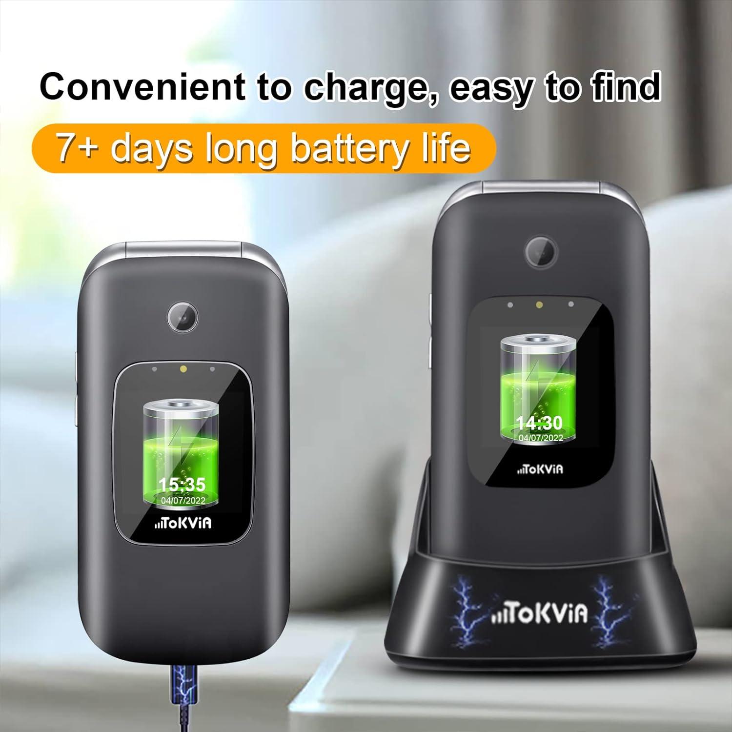 TOKVIA Unlocked Mobile Phone for Elderly with Big Buttons and SOS ...