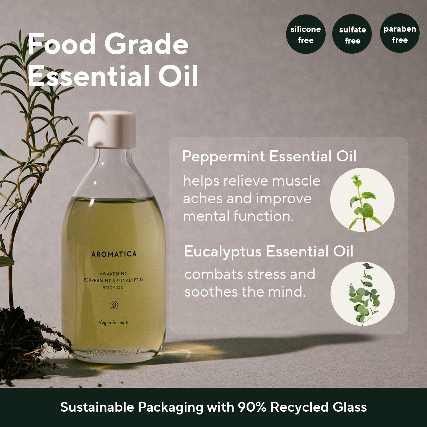 AROMATICA Peppermint & Eucalyptus Body Oil 100ML - Aromatherapy Massage ...