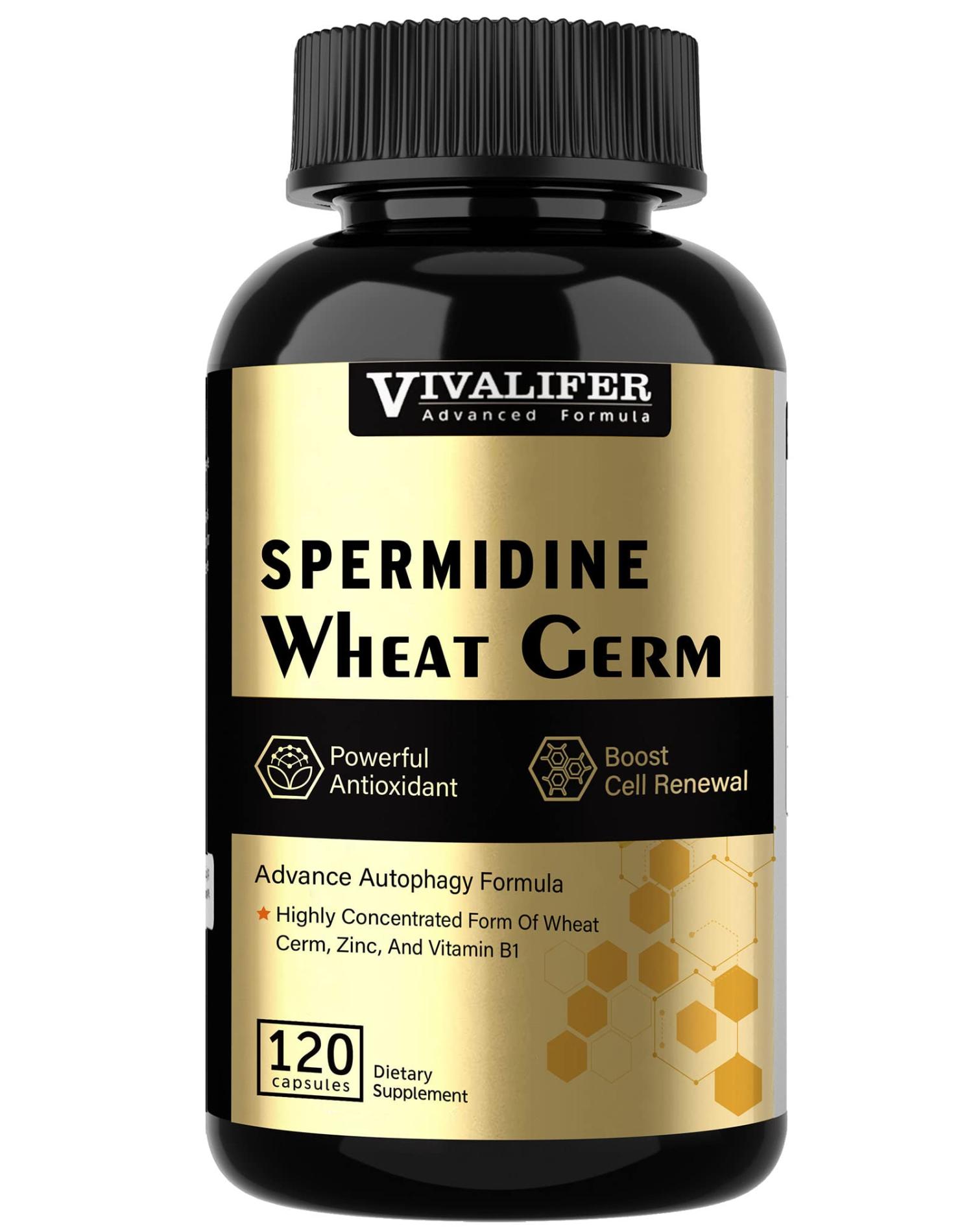 Spermidine Wheat Germ 1500mg Capsules | Organic Extract with Zinc ...