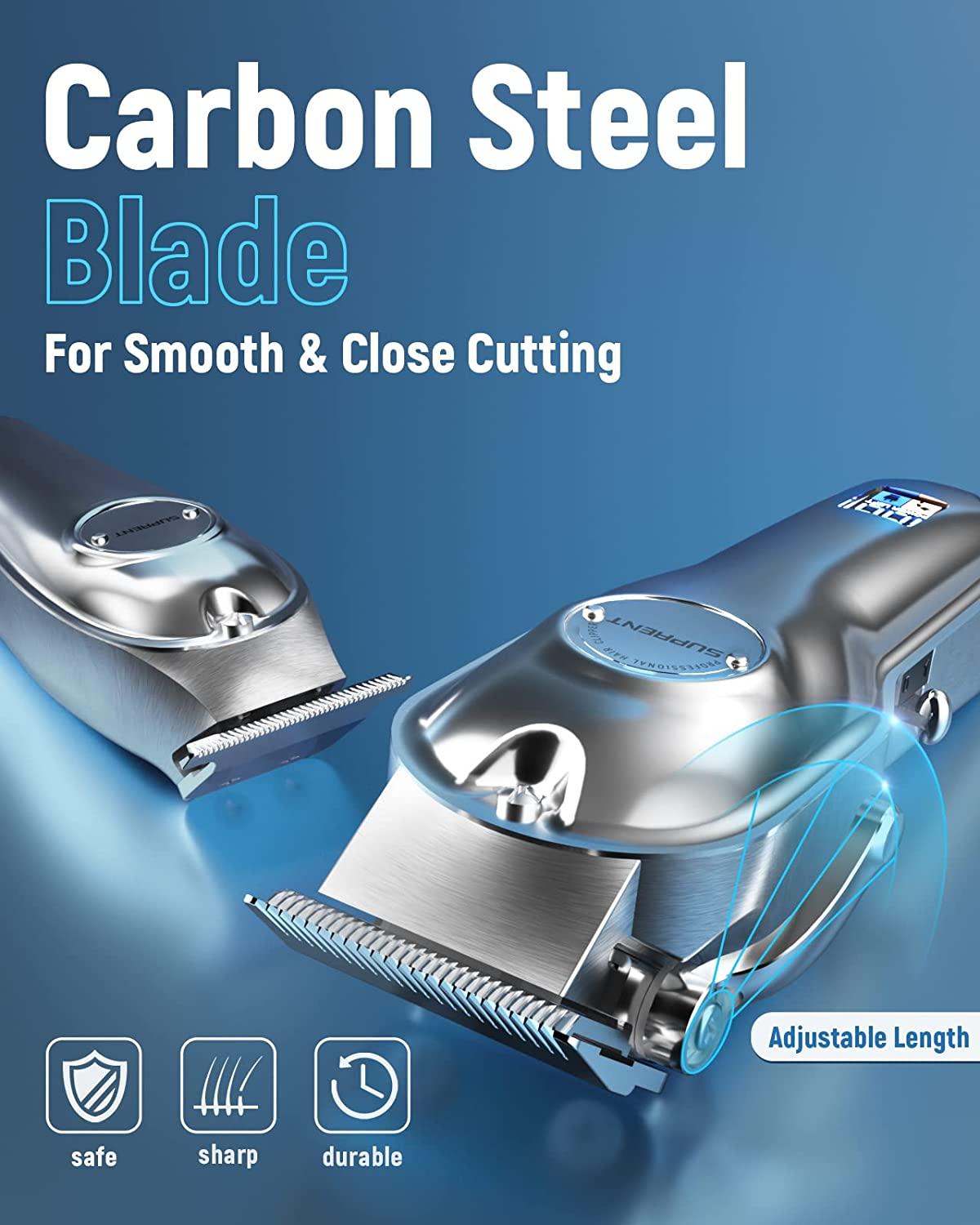 SUPRENTآ® Hair Clippers for Men - Professional Cordless Hair Cutting Kit with T-Blade Trimmer ...