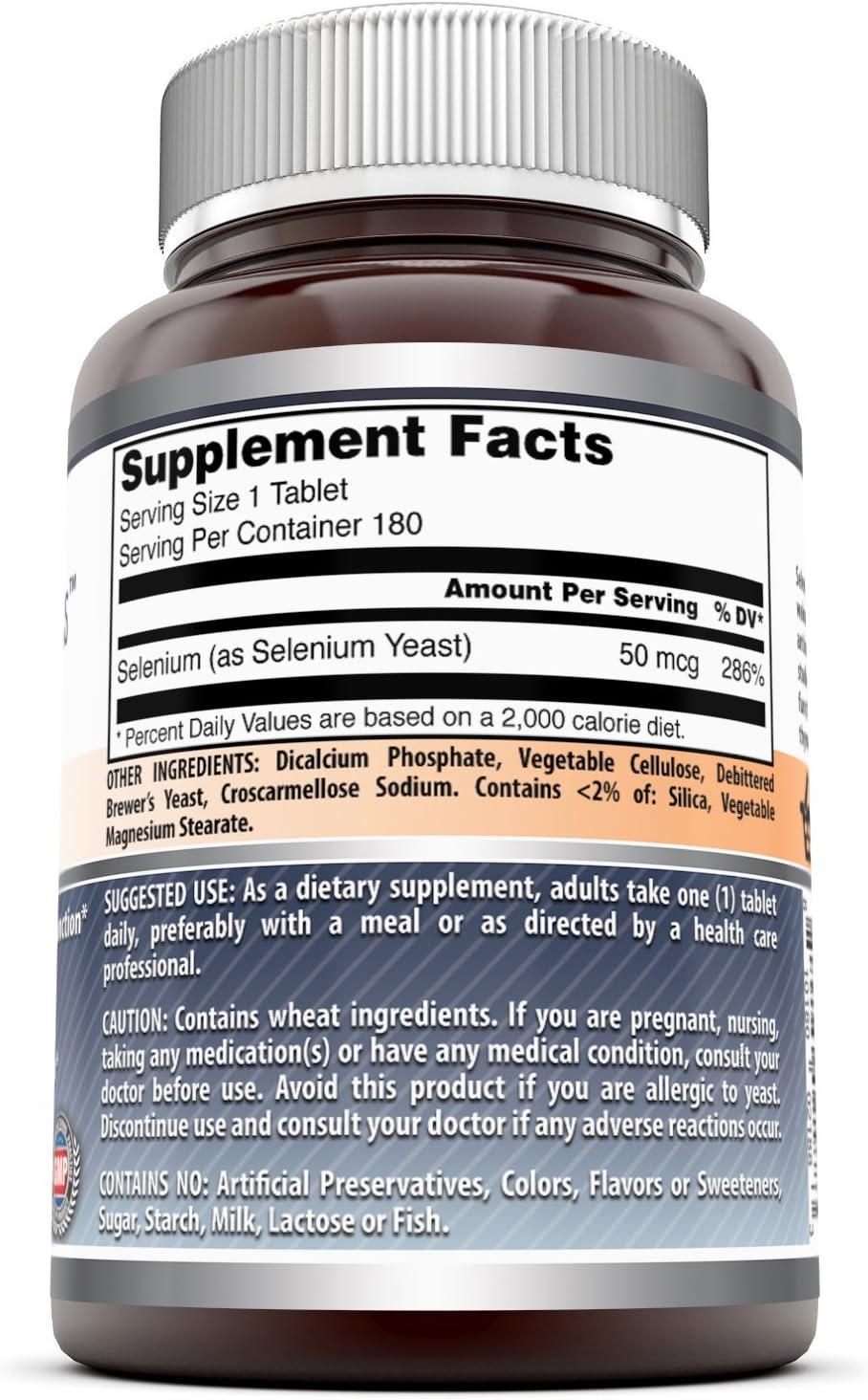 Amazing Formulas Selenium 50mcg Natural Yeast 180 Tablets - Cell ...