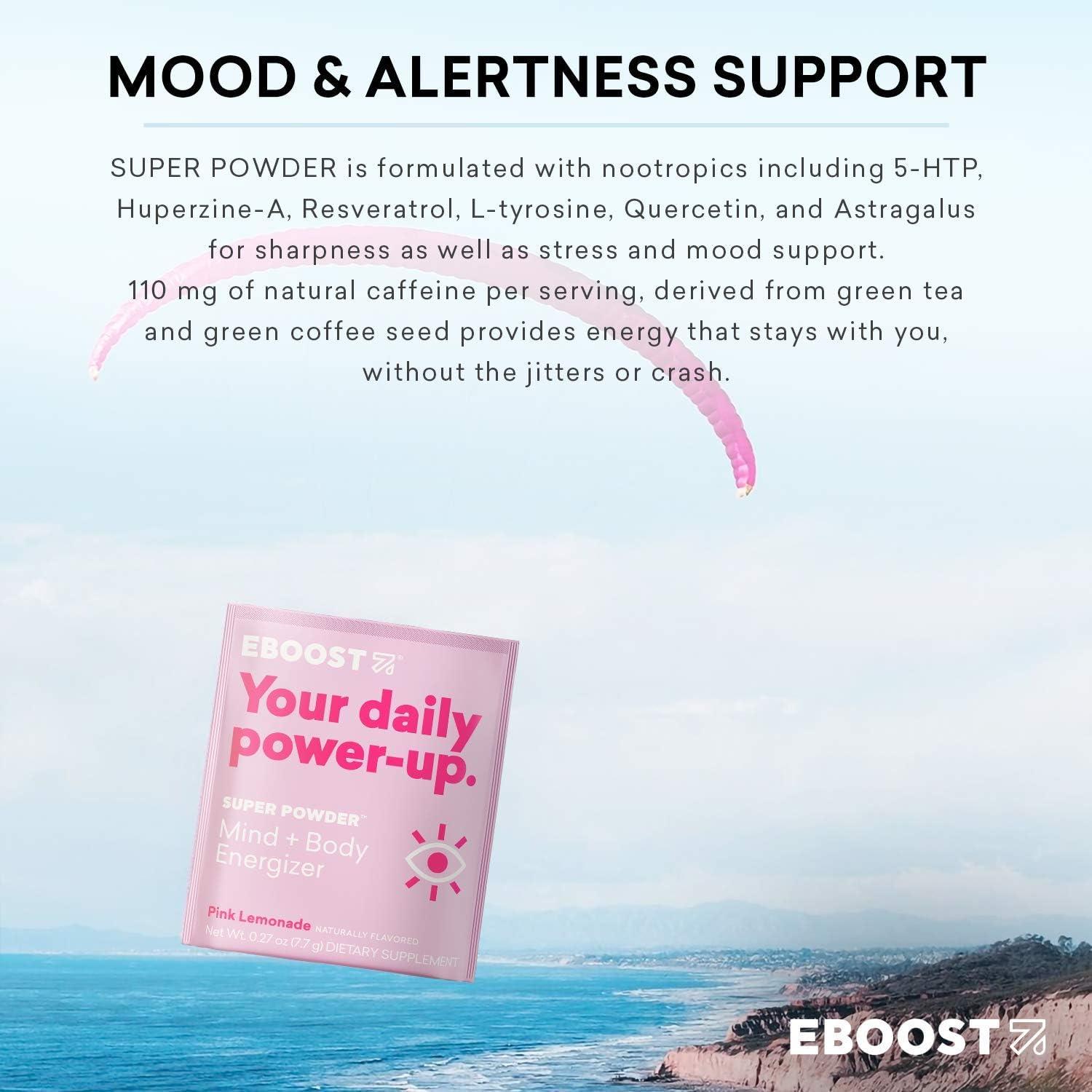 EBOOST Energy Drink & Electrolyte Powder 20 Packets - Pink Lemonade, No ...