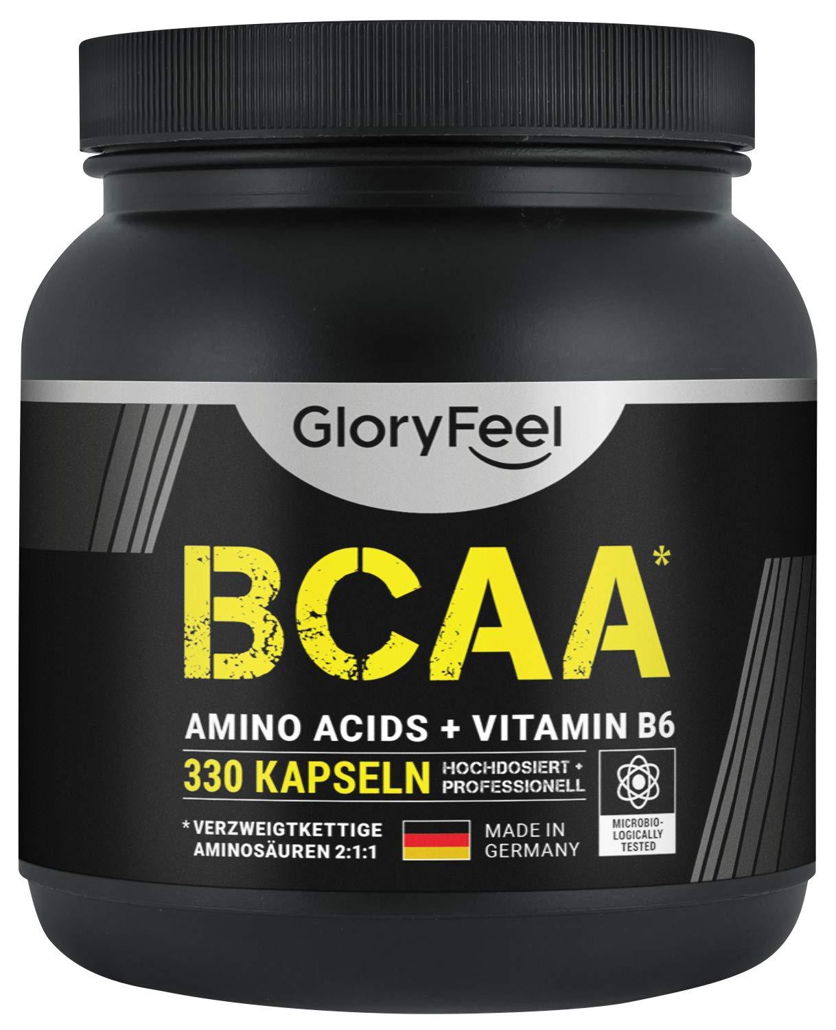 BCAA 330 Capsules - Essential Amino Acids with Vitamin B6 - Made in ...