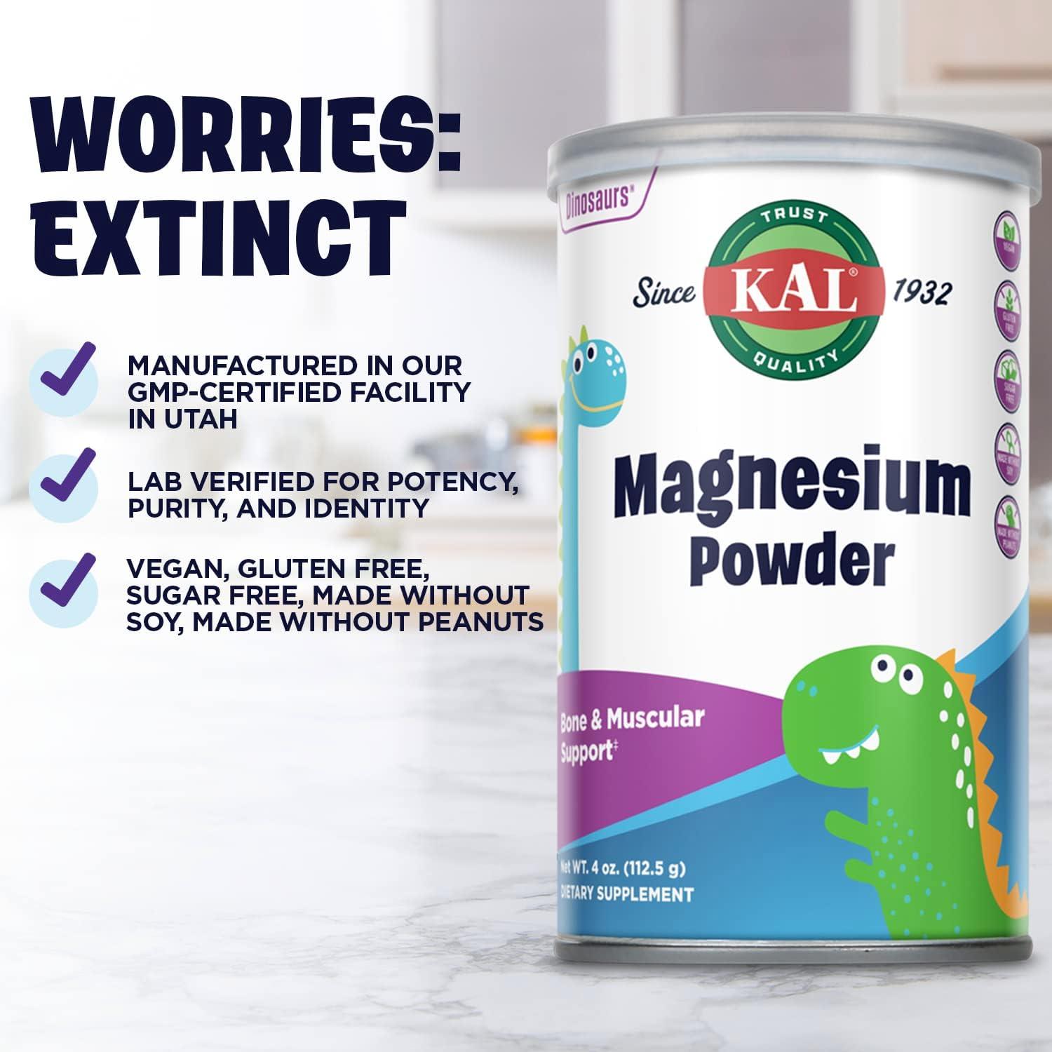 KAL Magnesium Powder - Pure Citrate for Kids | Bone Health, Muscle ...