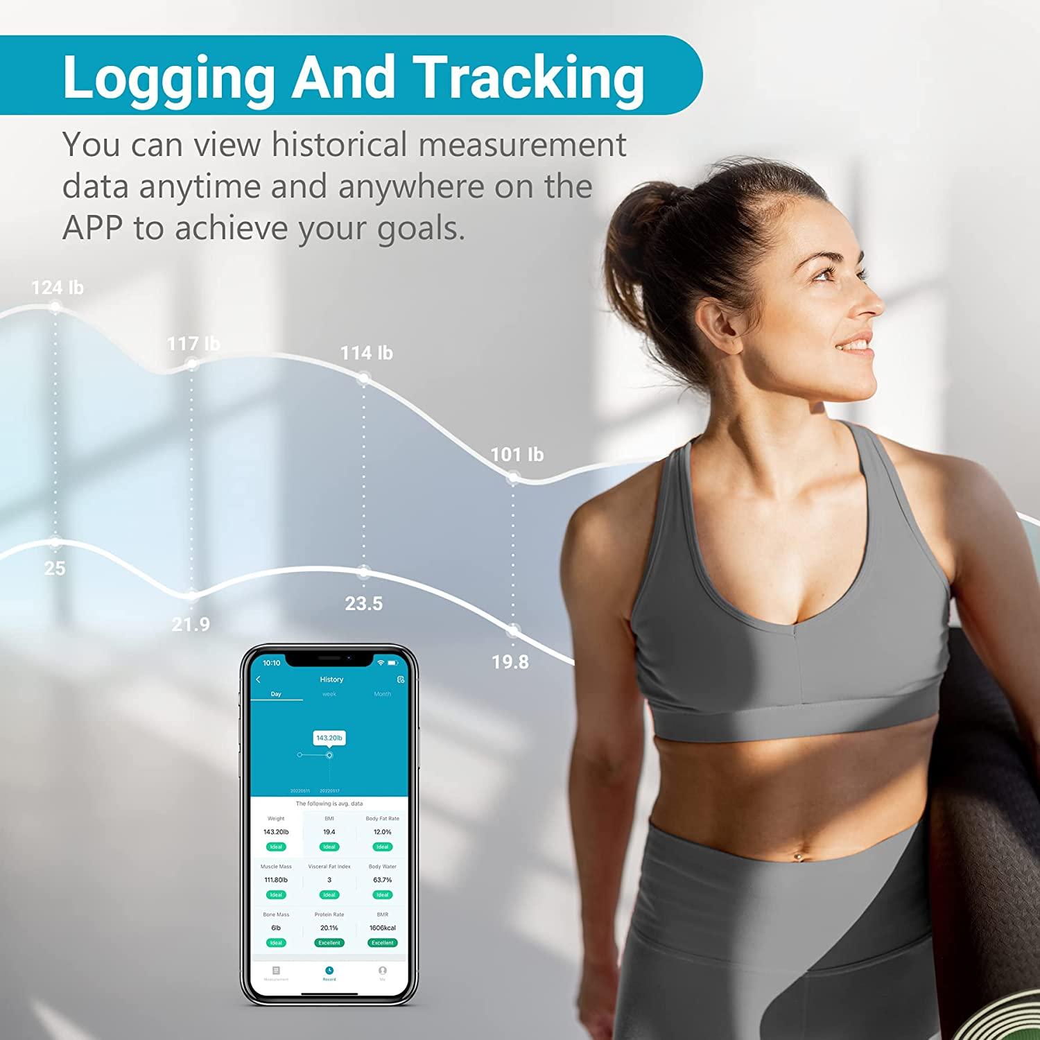 Bluetooth Smart Body Fat Weight Scale with App, 396 lbs - Black | Buy ...
