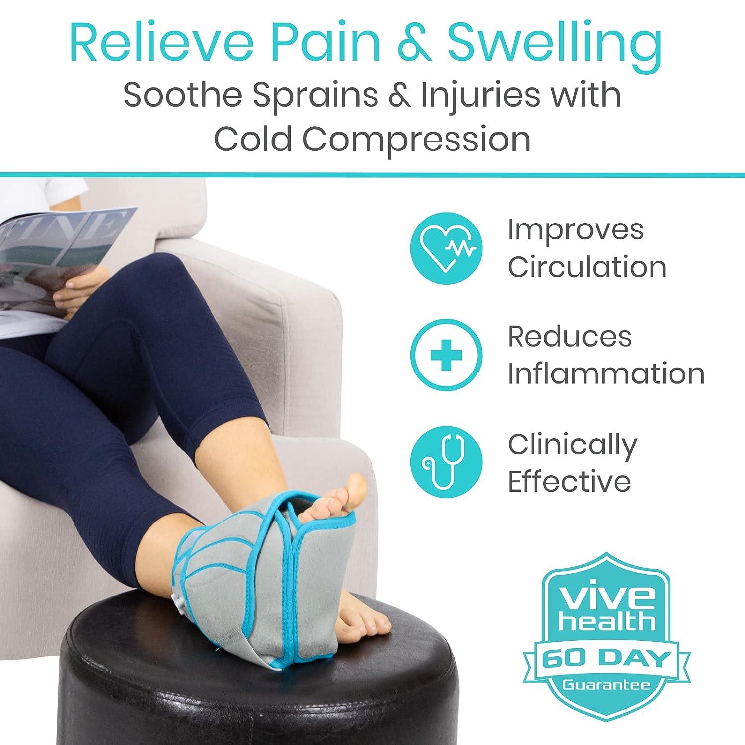 Vive Compression Ankle Ice Pack Wrap for Foot Pain Relief - Cold Brace ...