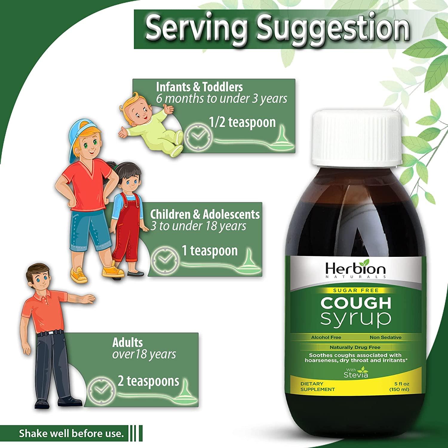 Herbion Naturals Sugar-Free Cough Syrup with Stevia - 5.0 Fl Oz - Green ...
