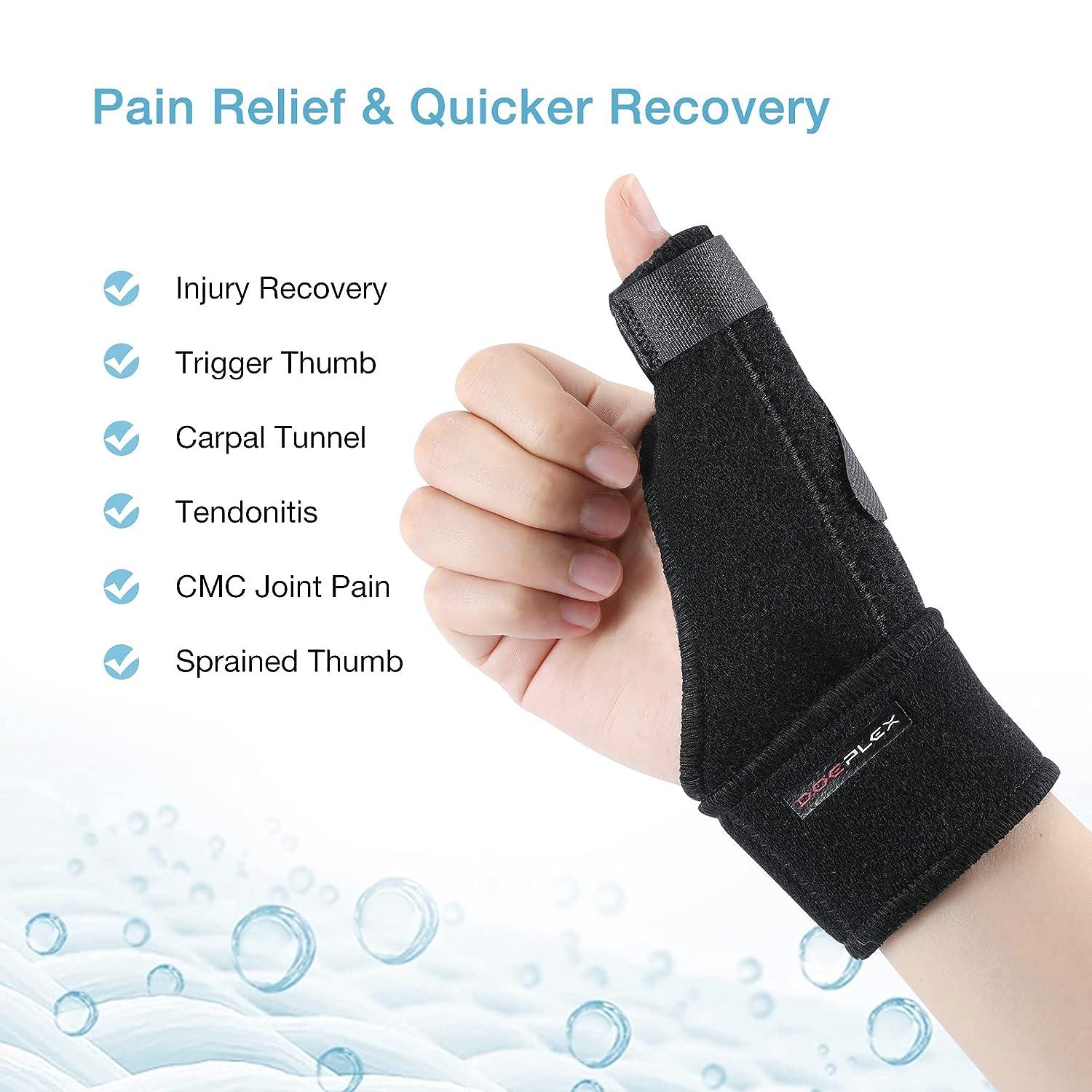 Doeplex Trigger Thumb Splint - Adjustable Thumb Spica Support Brace for ...