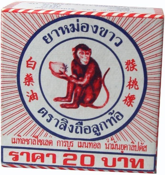 White Monkey Holding Peach Medicated Balm - 12 Bearings x 8g | Buy Now ...