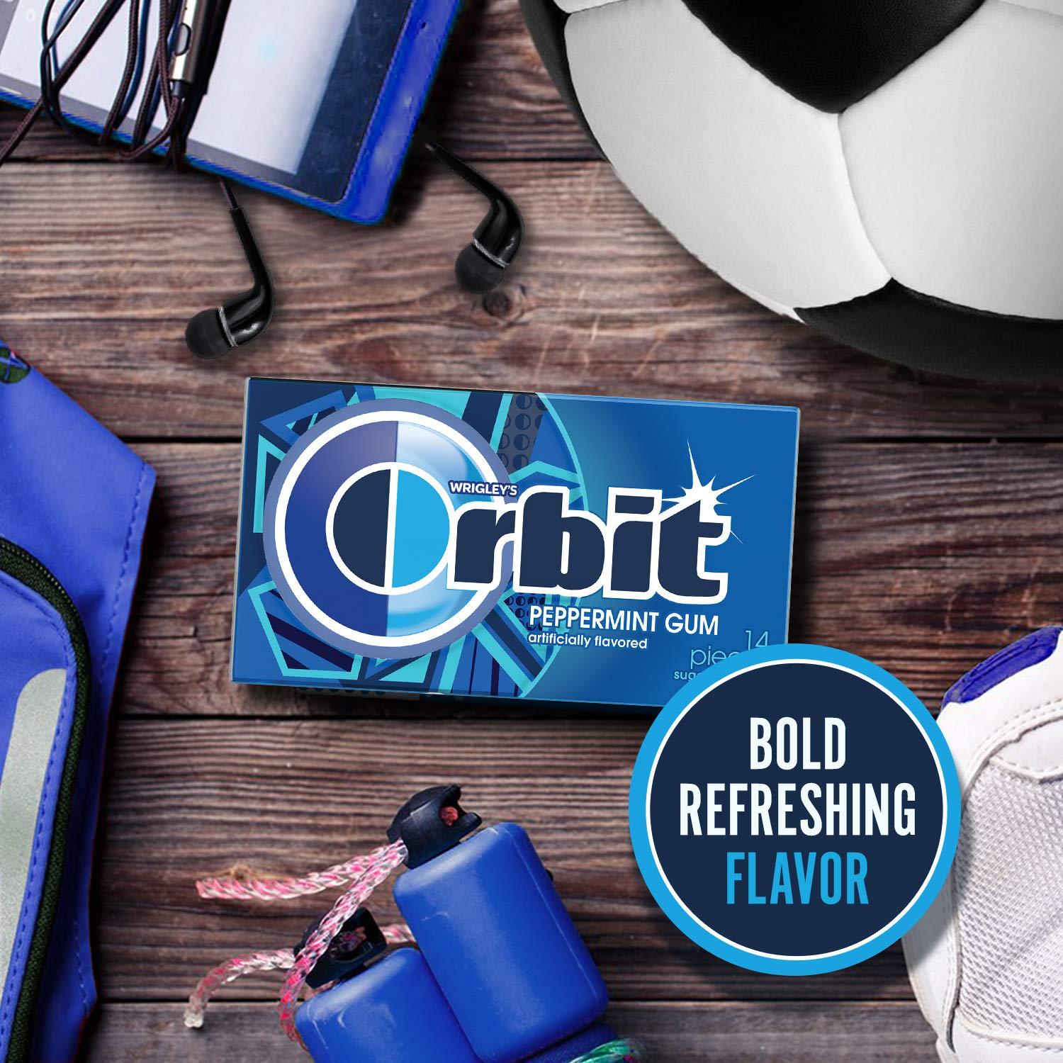 ORBIT Peppermint Sugarfree Chewing Gum 14 Pieces, Pack of 12 - Fresh ...