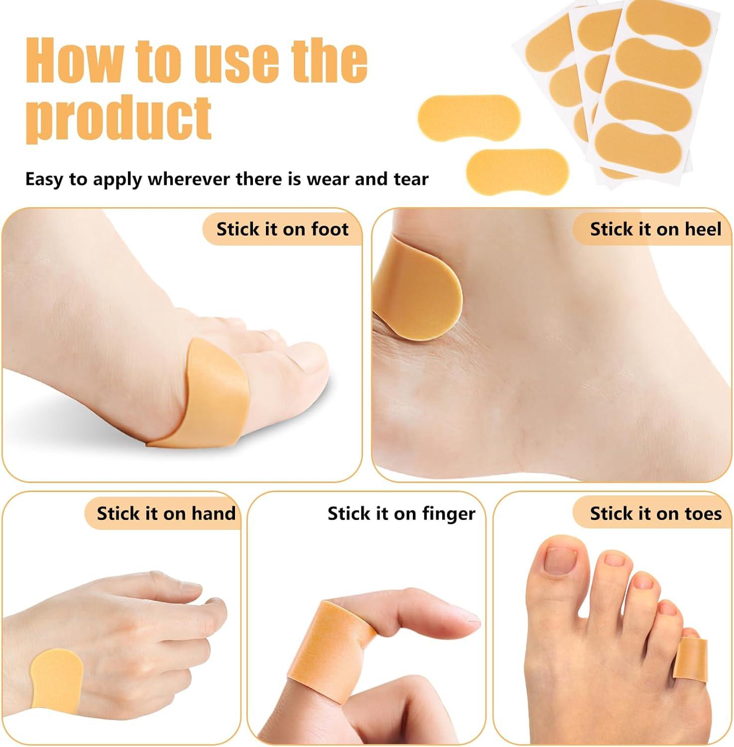 Waterproof Moleskin Foot Care Patches for Chafing Pain Relief - 8 Sheets