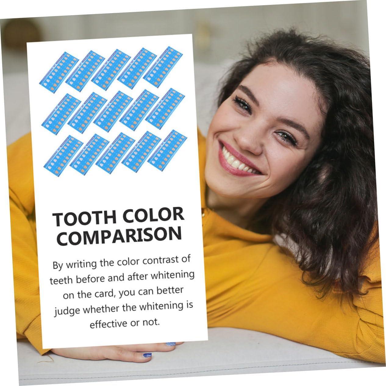 Minkissy 90 PTH Tooth Coloring Card - Tooth Color Key & Oral Care Tool ...