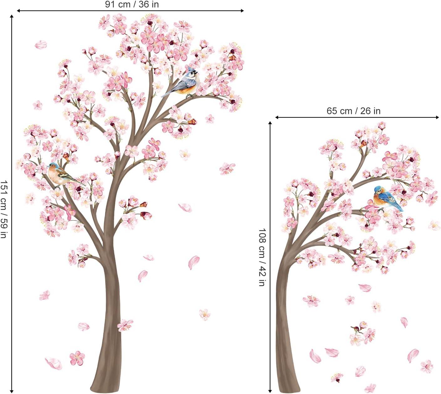 Decalmile Large Cherry Blossom Tree Wall Decals - Pink Flower Branch ... Decalmile Large Cherry Blossom Tree Wall Decals - Pink Flower Branch ...