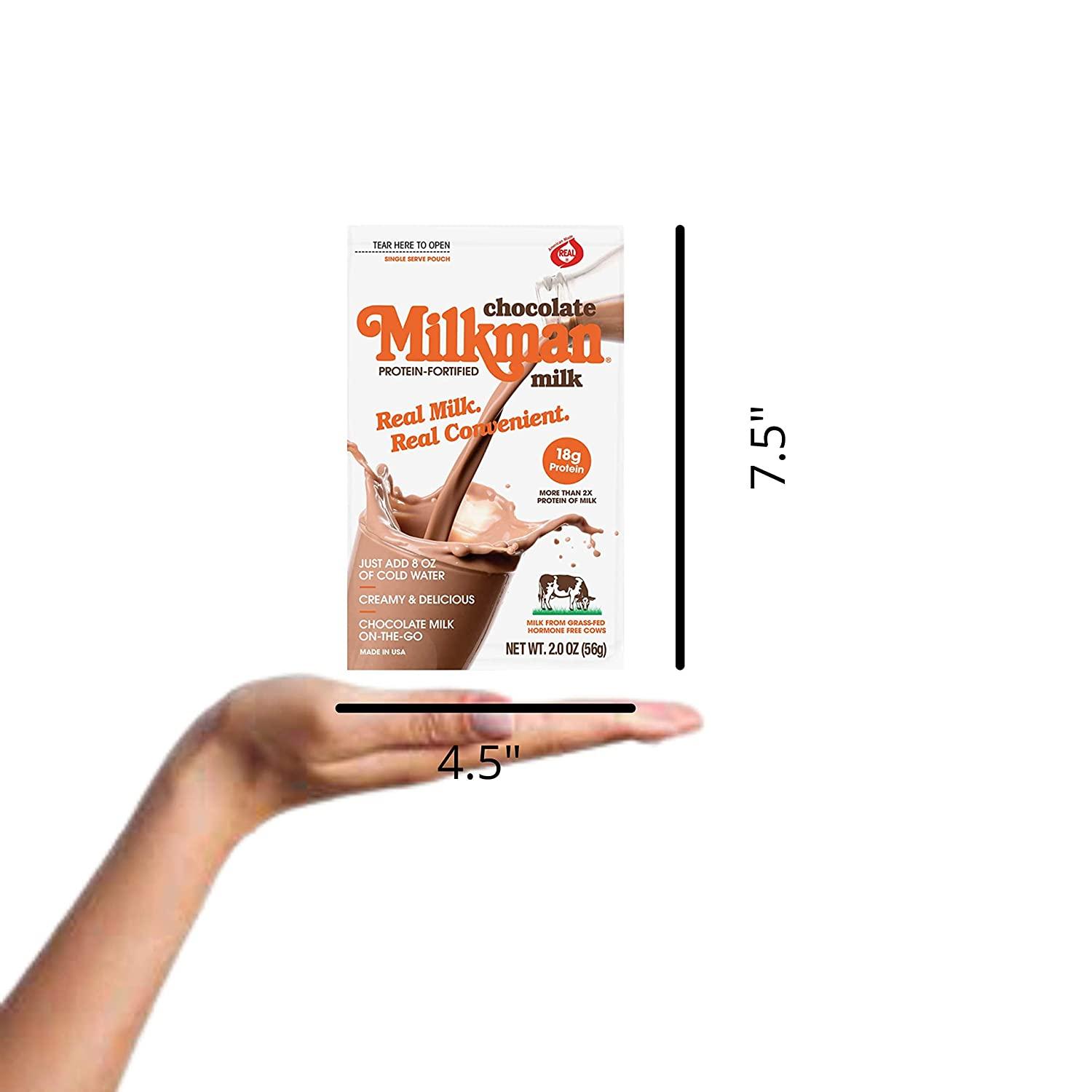 Milkman Chocolate Milk Powder with 18g Protein - 2 Packets, 2 oz each ...