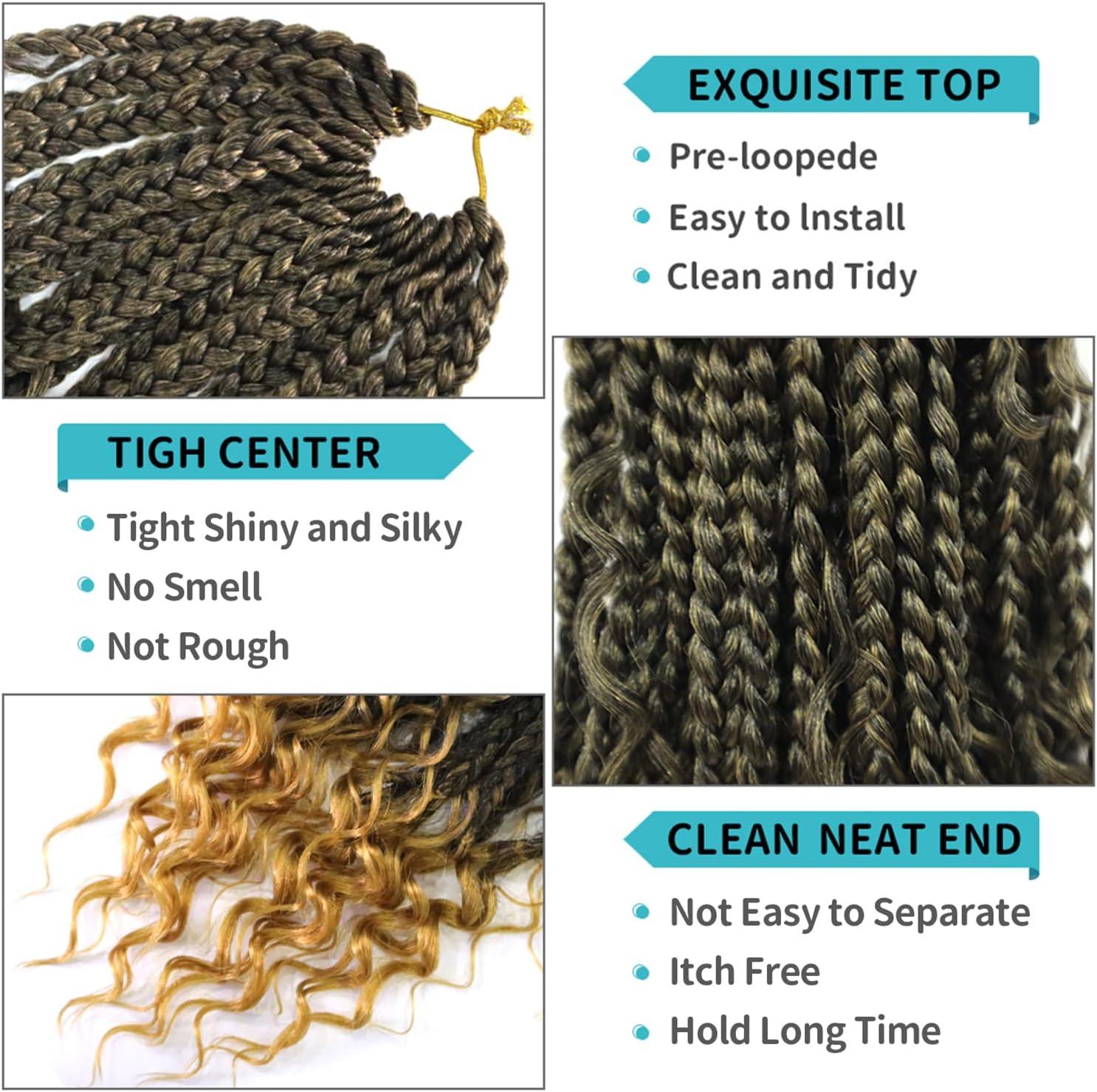 Ainimiu 22 Inch Goddess Box Braids Crochet Hair Bohomian Crochet Box ...