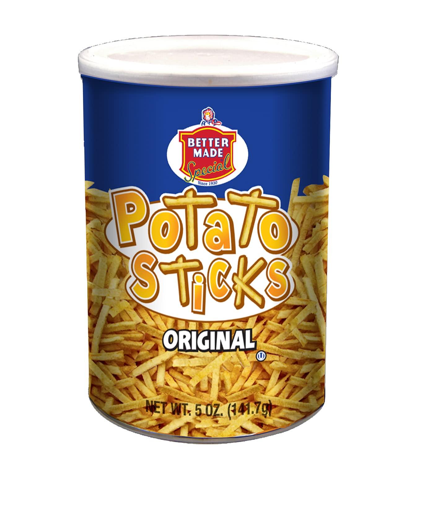 Better Made Potato Stick Canister 5 oz (Original) - Gluten-Free Shoestring Potato Sticks ...