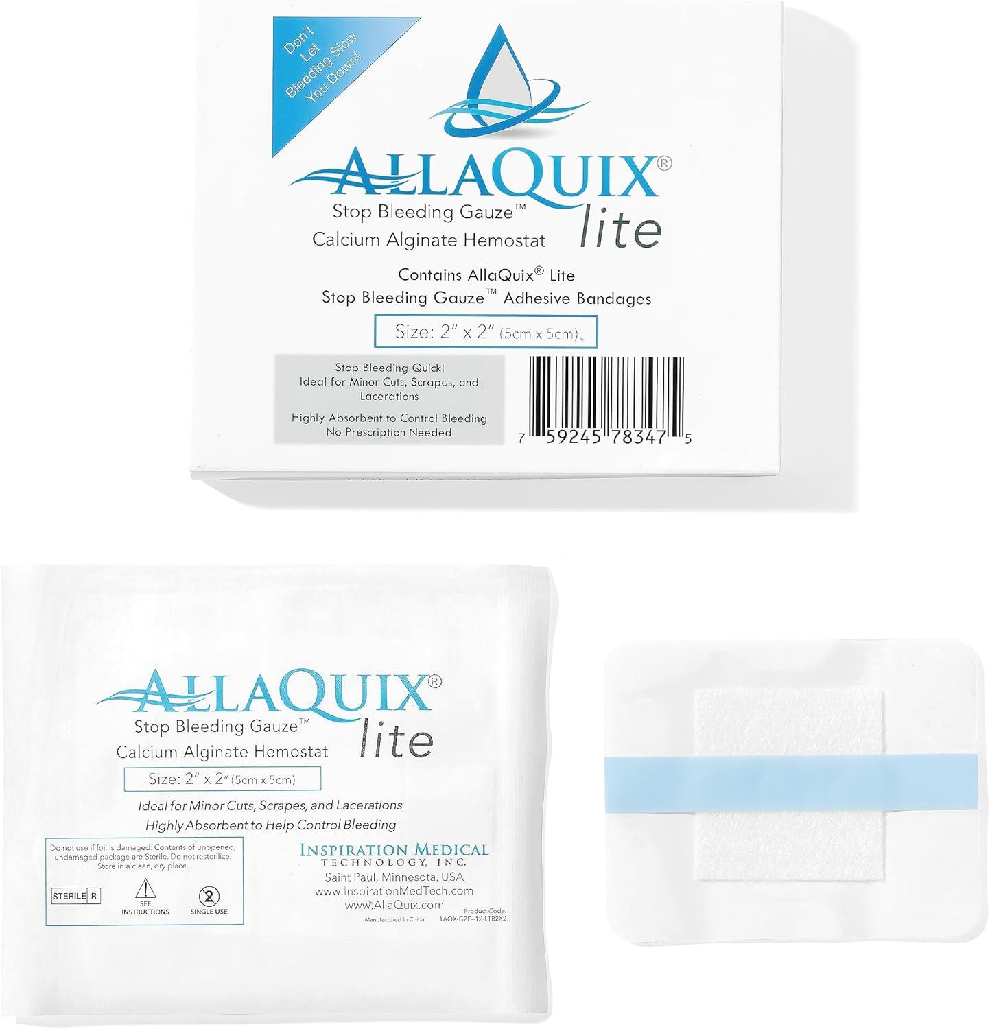 Lite Stop Bleeding Bandage - Calcium Alginate Wound Dressing (2-inch ...