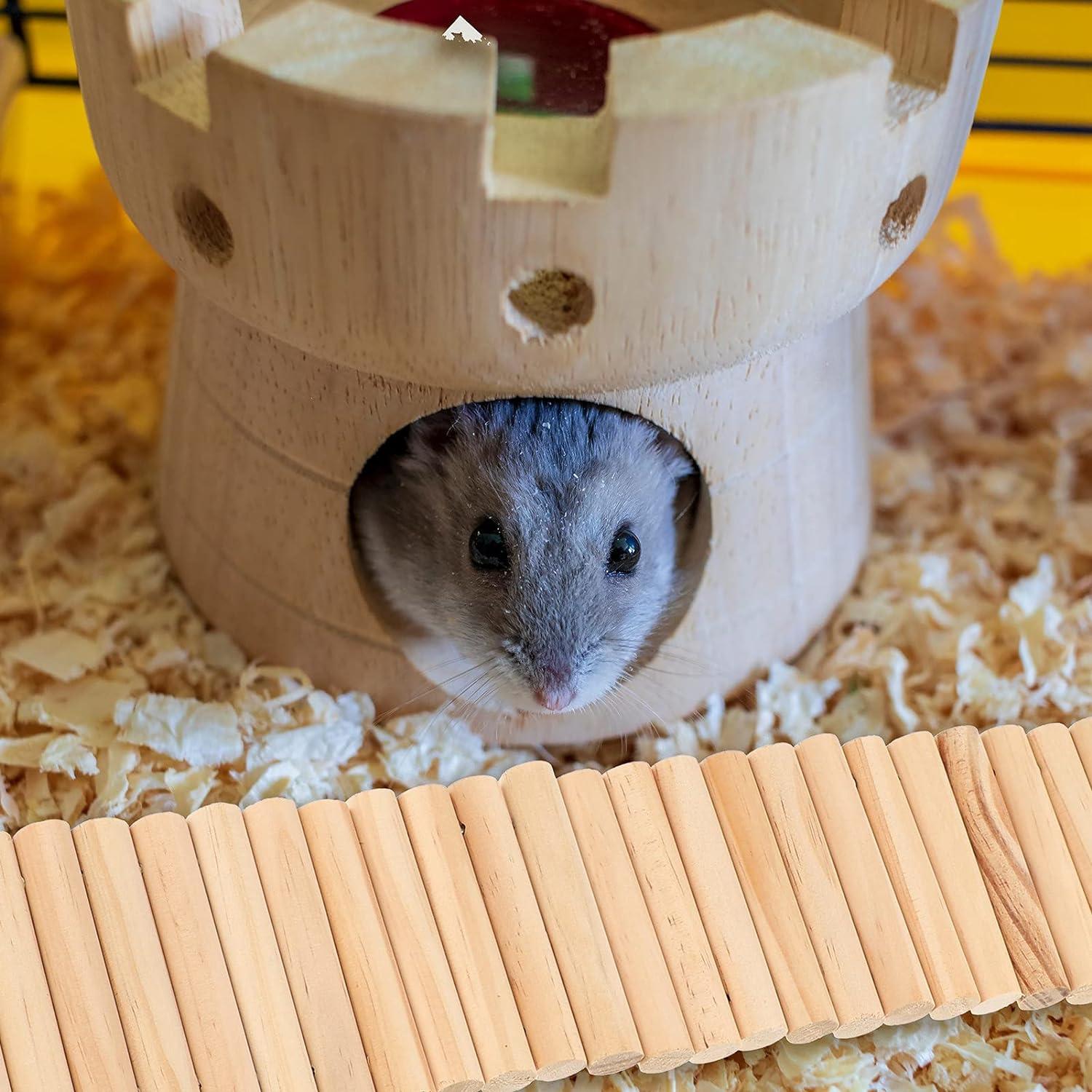 SOSPIRO Wooden Hamster Ladder Bridge - Small Animal Climbing Stair Toy ...