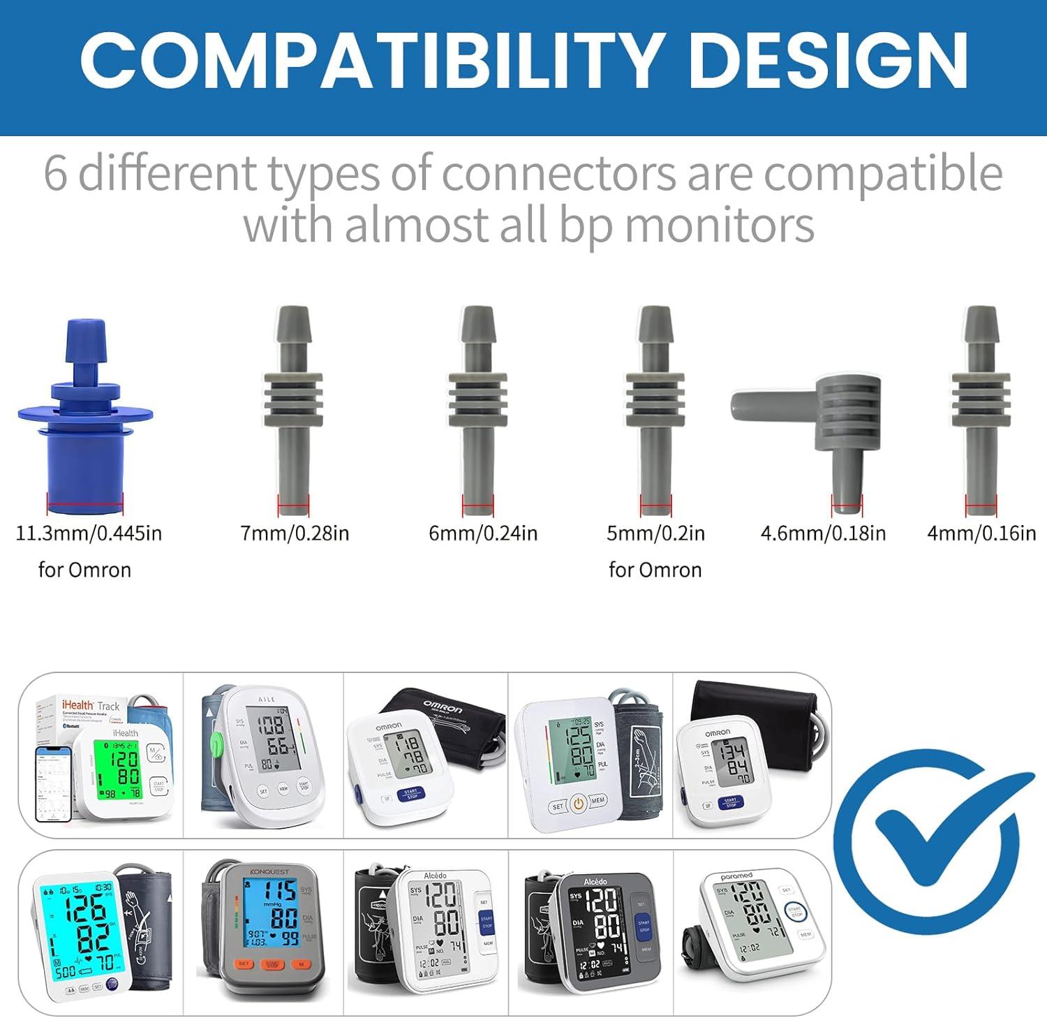 Replacement Blood Pressure Cuff Connectors Adapter | 6 Compatible Types ...