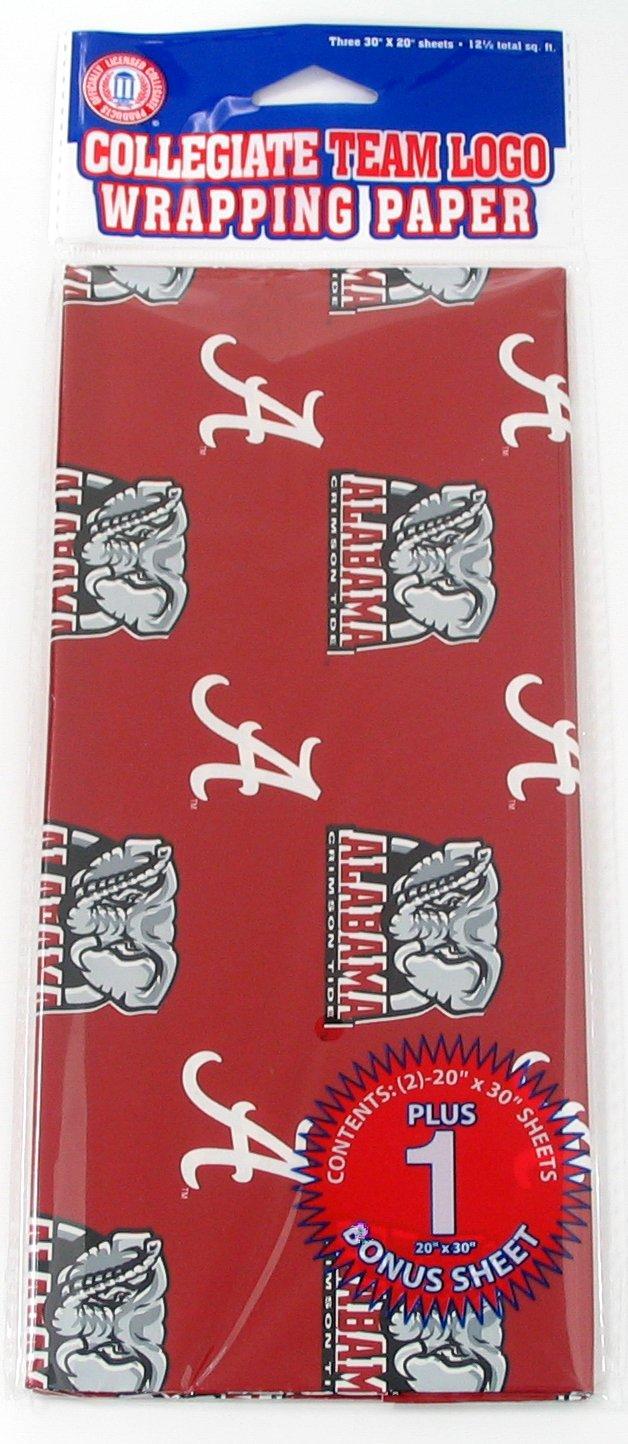 NCAA Alabama Crimson Tide College Wrapping Paper - Officially Licensed ...