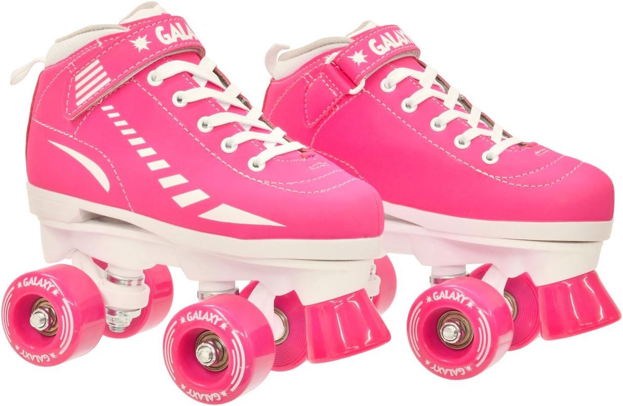 Epic Skates Galaxy Elite Kids Quad Speed Skates - Pink (Adult Size 5 ...