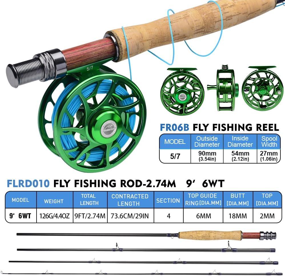 Proberos Fly Fishing Combo - Complete 5/7 Fly Rod and Reel Package with ...