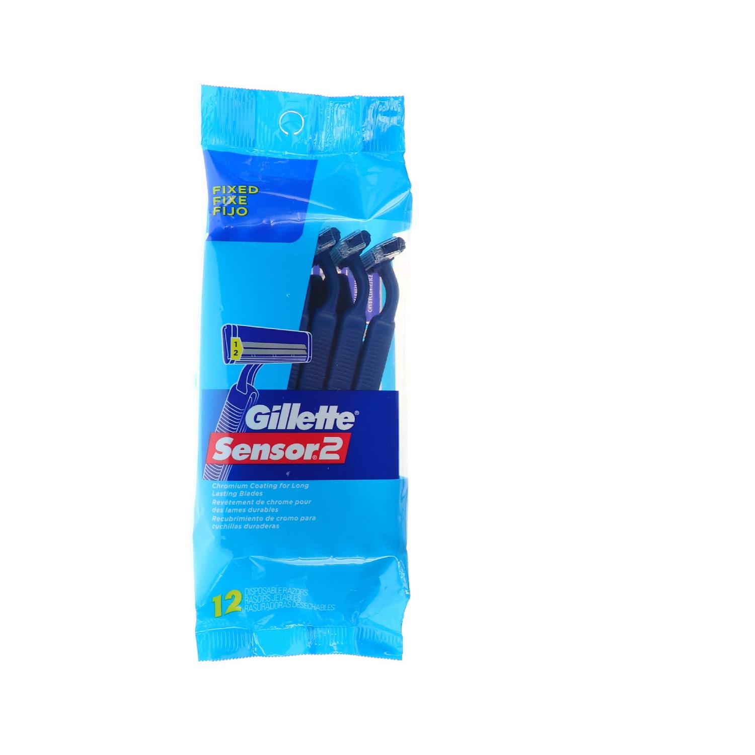 Buy Gillette Sensor2 Disposable Razors - 12 Count Pack | International ...
