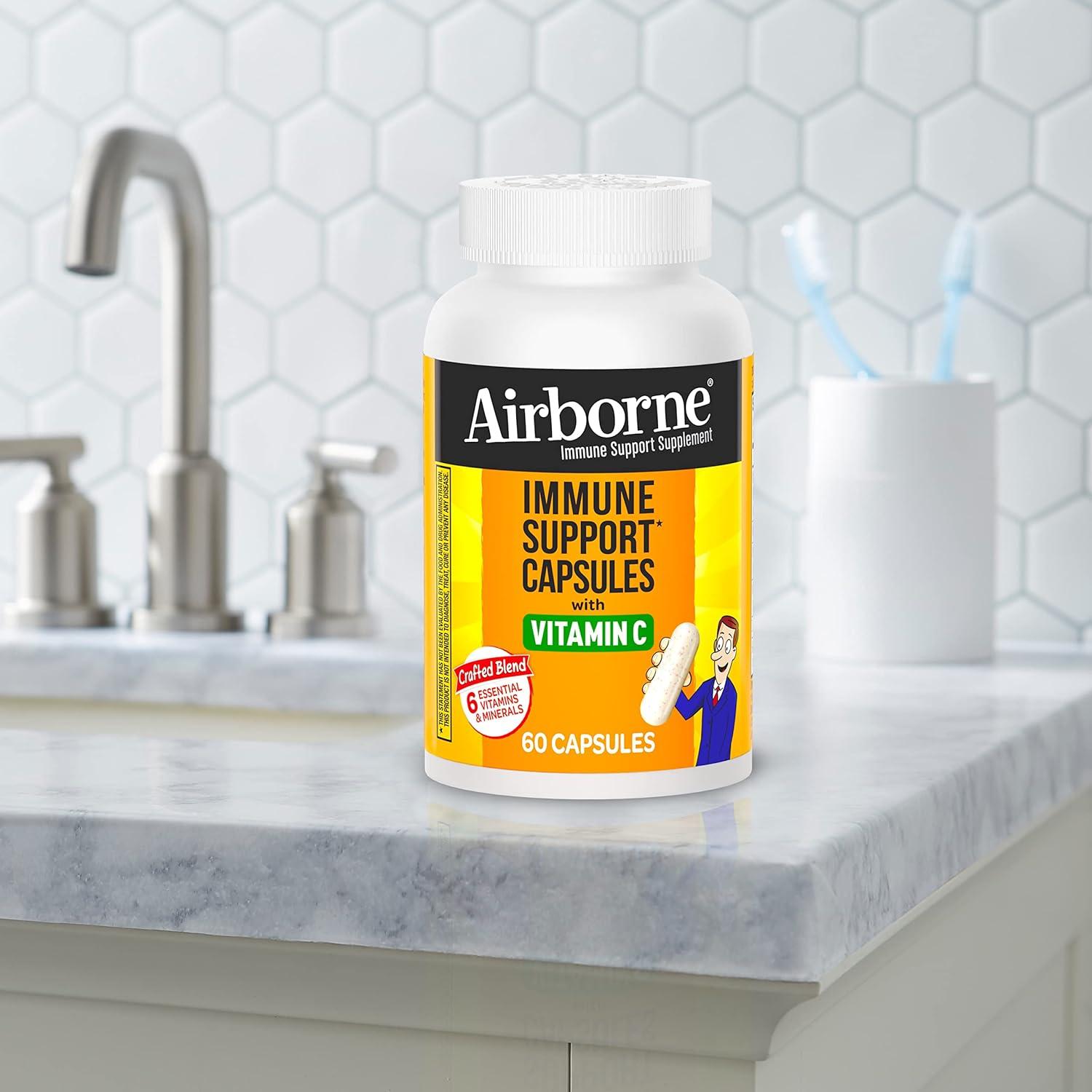 Airborne Vitamin C 500mg Capsules with Zinc & Selenium - Immune Support ...