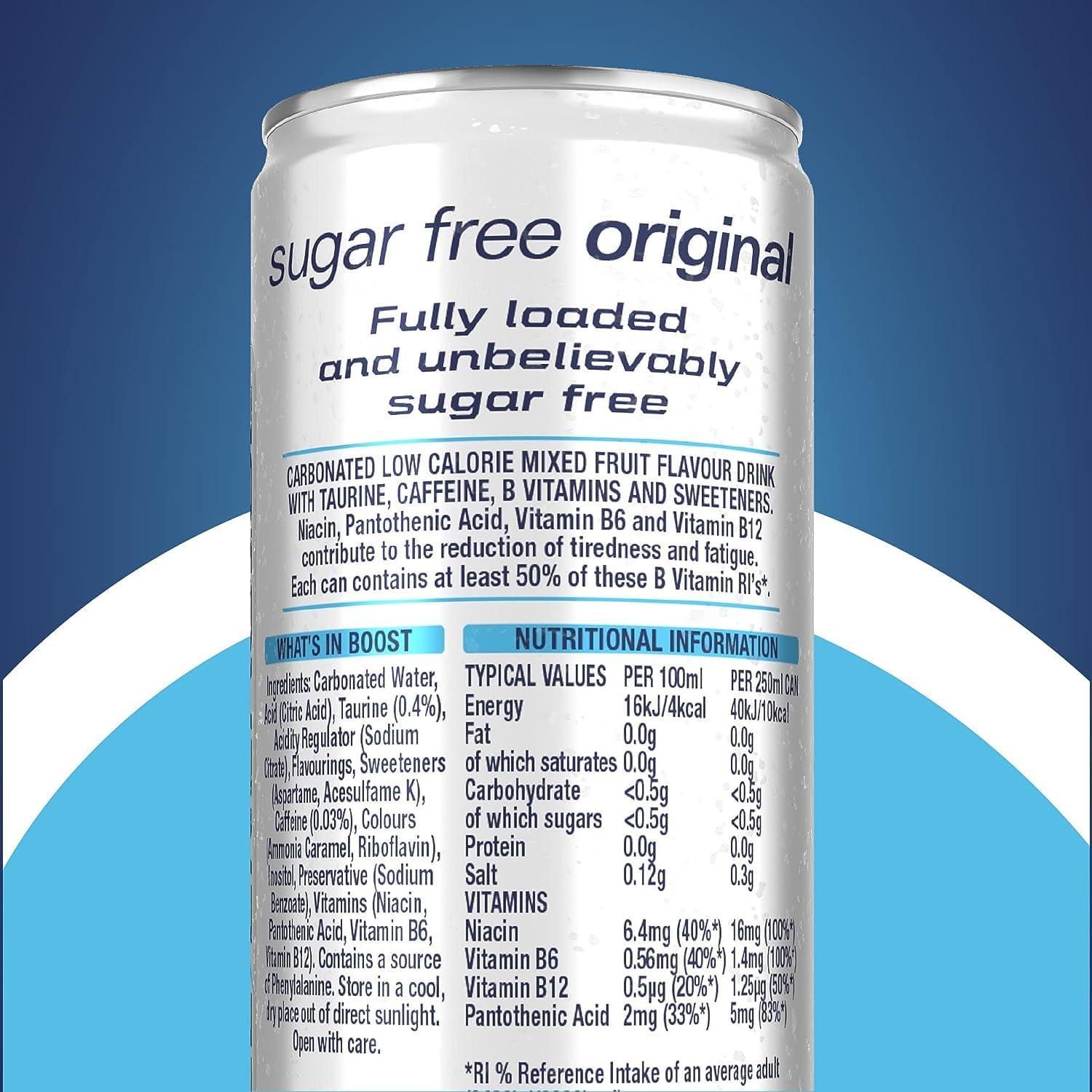 Boost Sugar Free Great Tasting Energy Drink 250ml (48) | Buy Now with ...