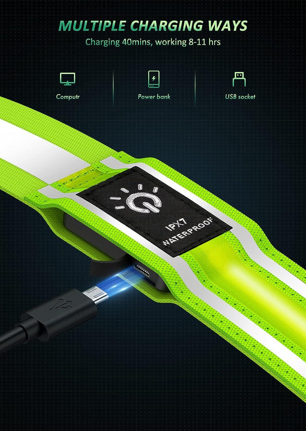 Ylzzrs LED Reflective Belt Sash Walking Gear Safety Lights for Walkers ...