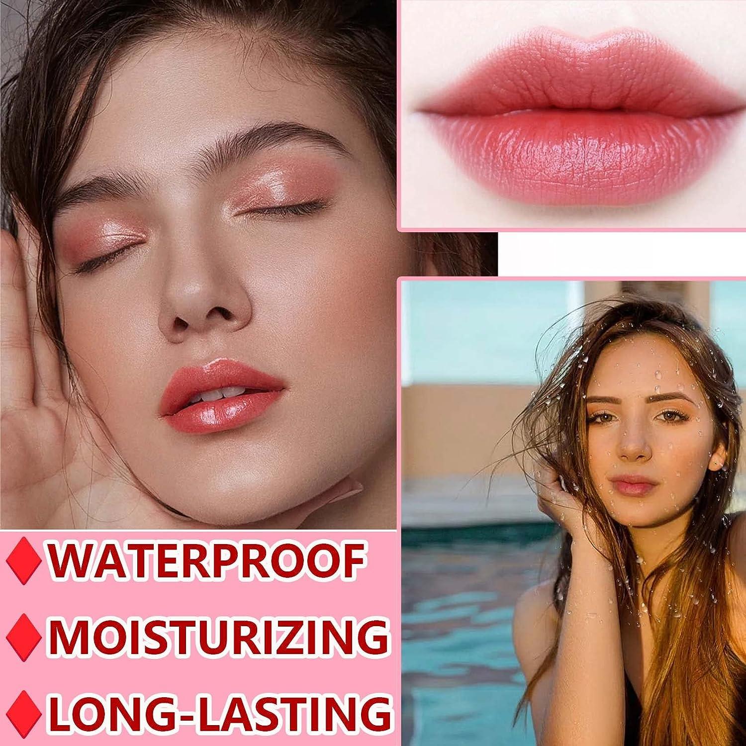 2 Colors Lip Tint Stain Set Long Lasting And Waterproof Lip And Cheek
