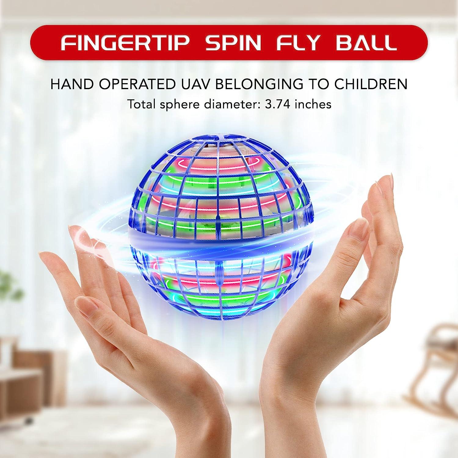 Hand Controlled Flying Orb Ball Toy with LED Lights - 360 Rotating Mini ...