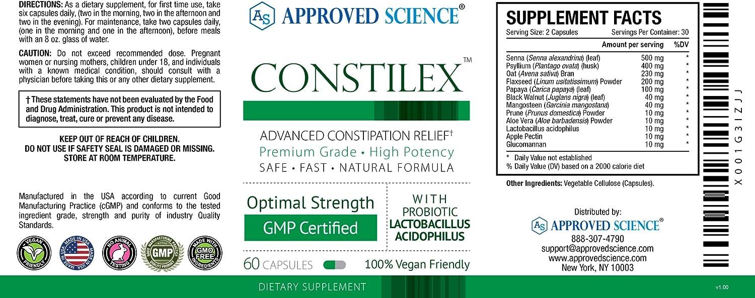 Approved Science Constilex: Rapid Constipation Relief & Gut Support ...