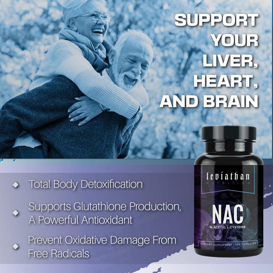 Leviathan Nutrition NAC Supplement N-Acetyl Cysteine for Lung Liver Immune Support - Potent ...