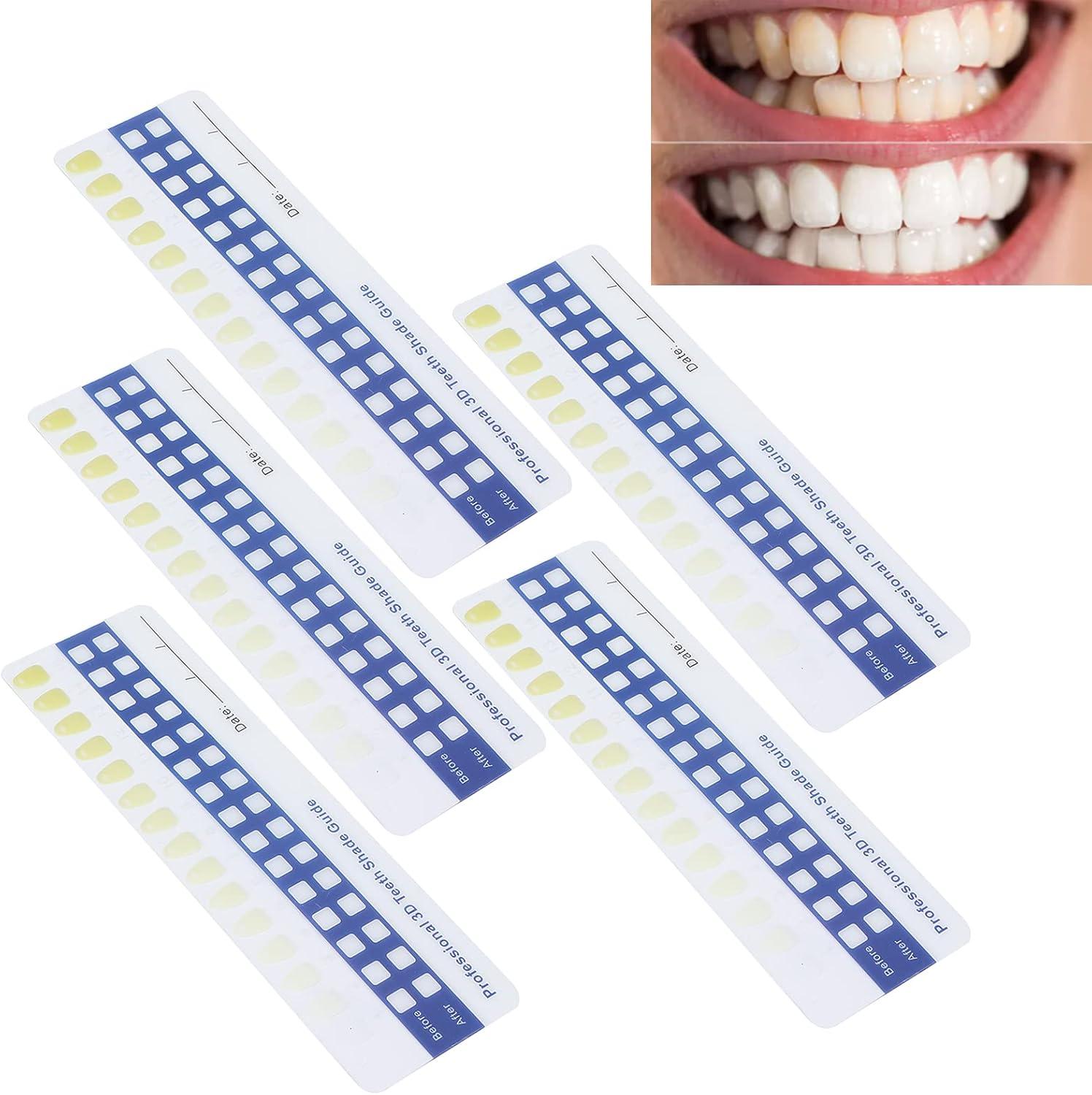Tooth Color Chart - 5pcs Teeth Whitening Guide | Dental Care Comparison ...