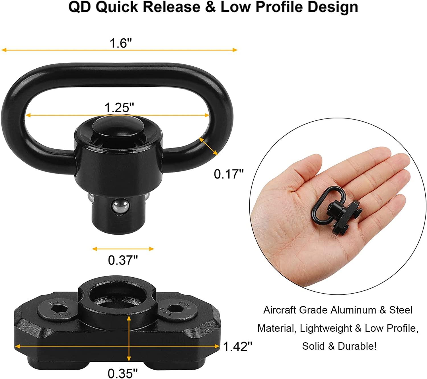 REERON 2 Point Sling & Mloc Sling Mount - Adjustable Extra Long Rifle ...