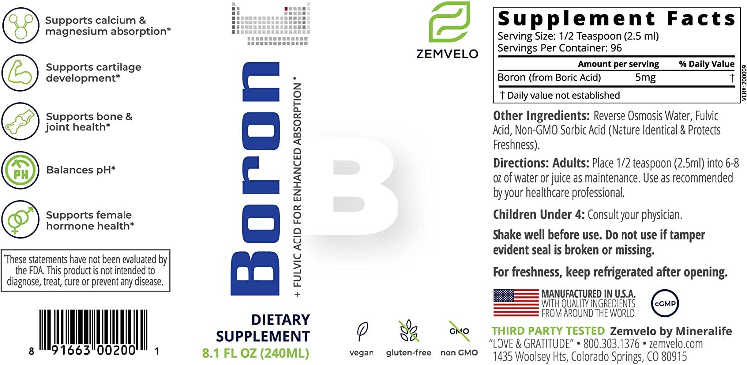 Liquid Boron Supplement | 96 Day Supply | Supports Healthy Joints ...