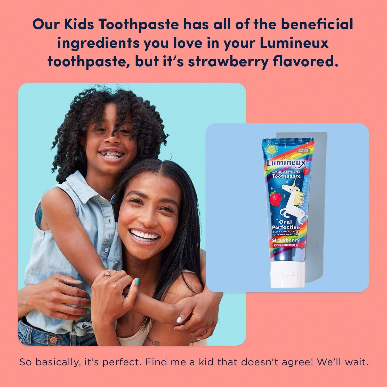 Lumineux Kids Toothpaste - Fluoride & SLS Free, Strawberry Flavor, Non ...