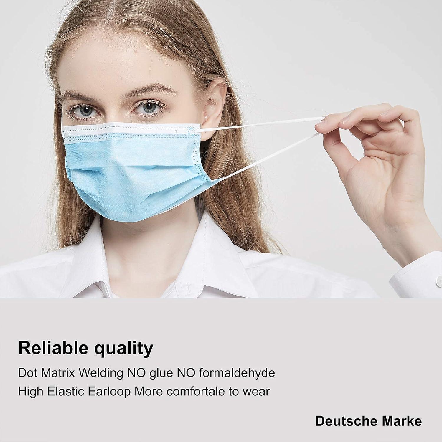 Buy German EN 14683 IIR Face Masks - Disposable Surgical Masks (50 Pack ...